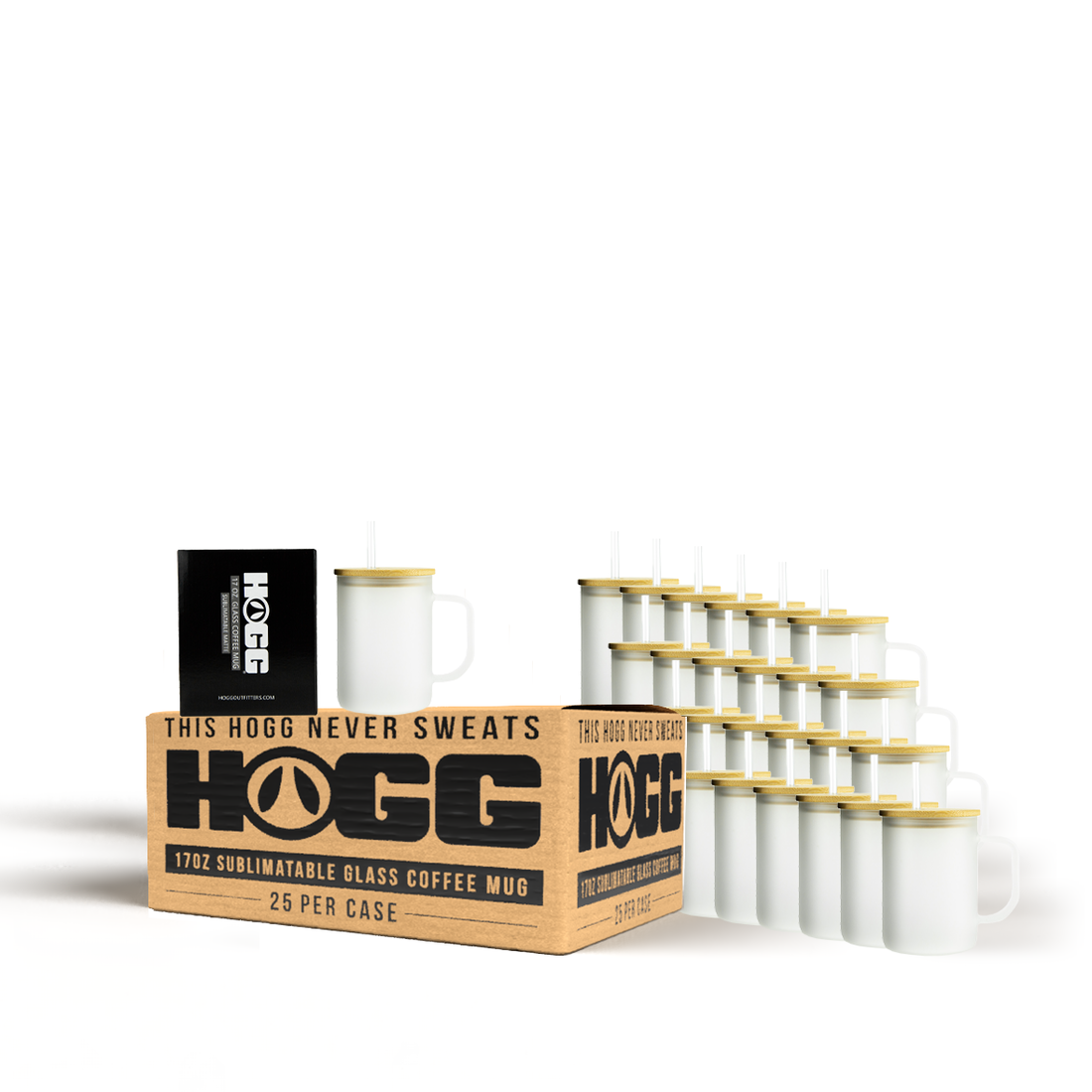 17oz Sublimatable Glass Coffee Mug Case (25 Units) - Matte – The ...