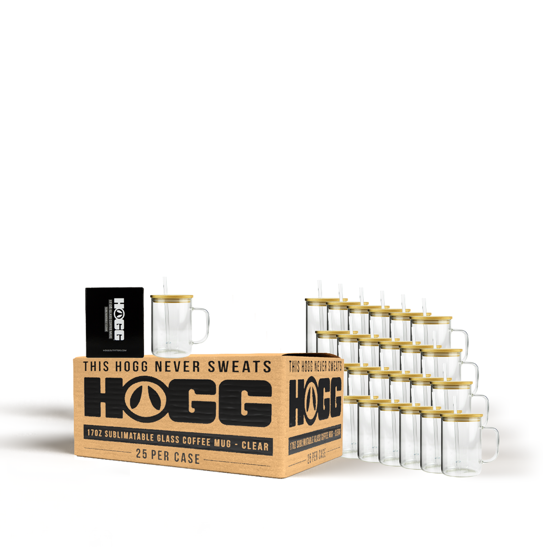 17oz Sublimatable Glass Coffee Mug Case (25 Units) - Clear – The ...