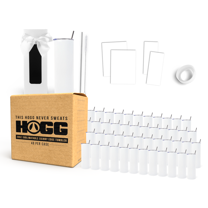 20oz SUBLIMATABLE SKINNY EDGE GIFT TUMBLER 12 PACK CASE (48 UNITS ...