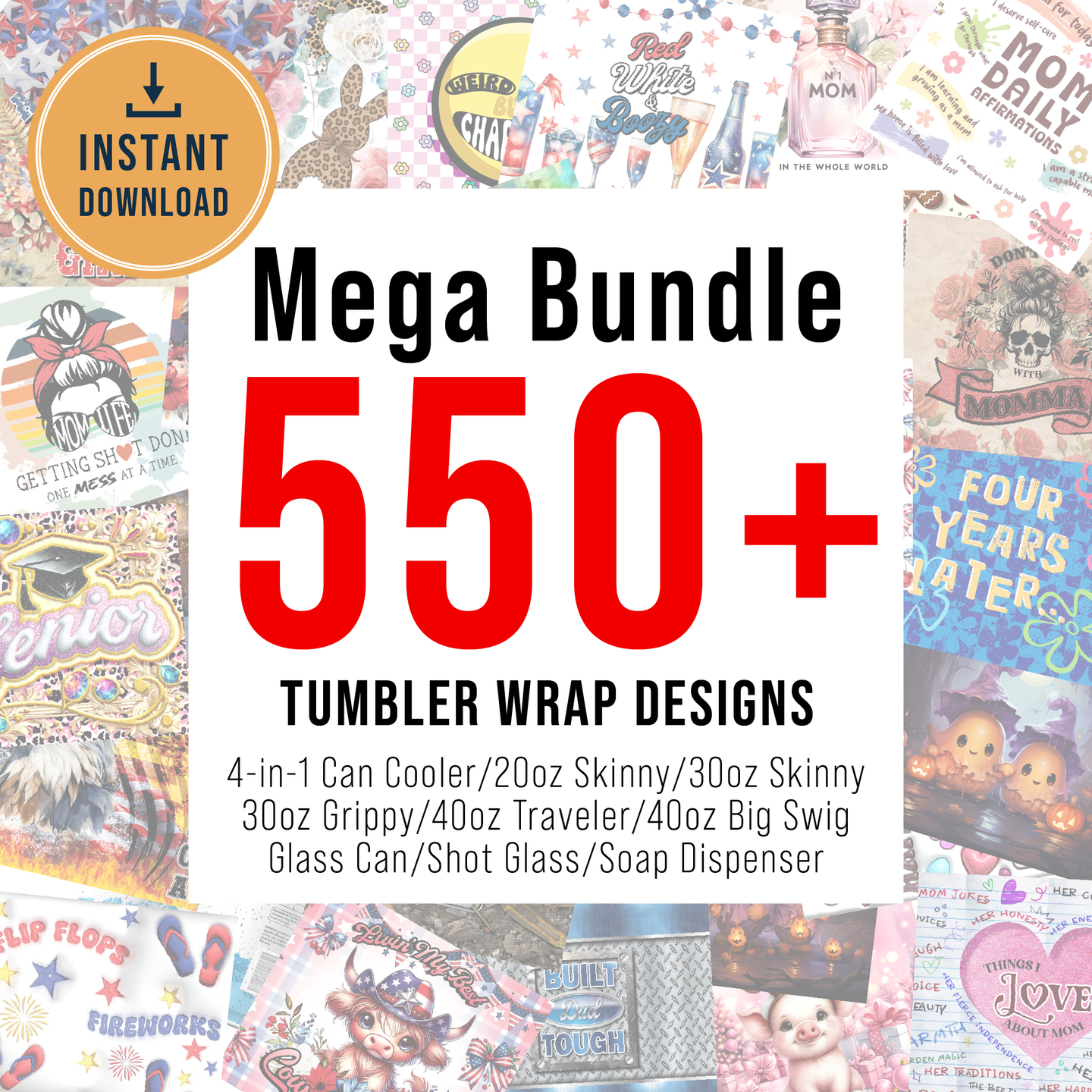 Digital Sublimation Designs - Tumbler Wrap Mega Bundle – The Stainless ...