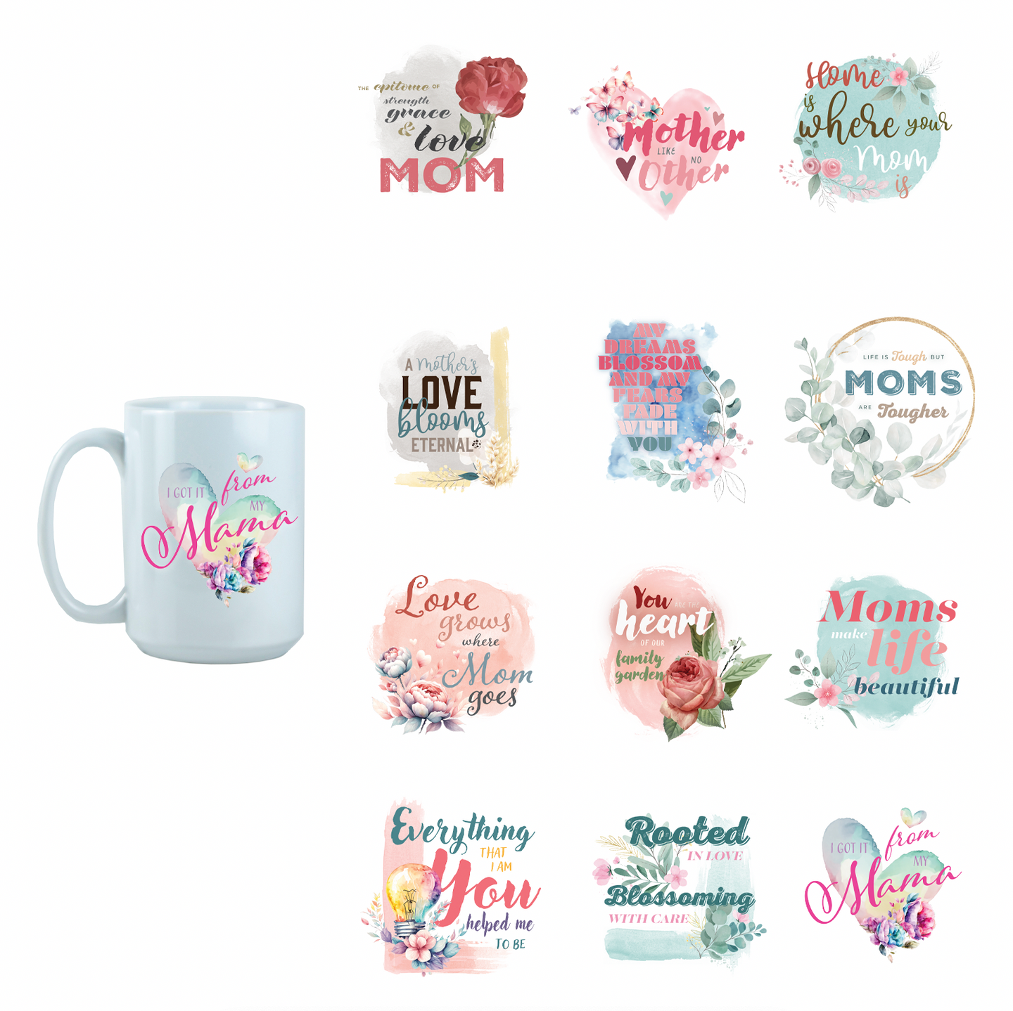MULTI PRODUCT USE - DIGITAL SUBLIMATION DESIGNS - MOTHER'S DAY - NEW D ...