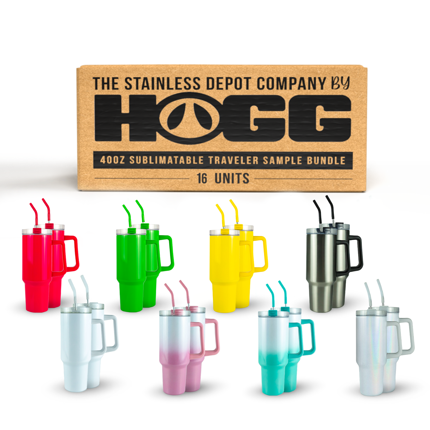40oz SUBLIMATABLE TRAVELER SAMPLE BUNDLE (16 UNITS) – The Stainless Depot